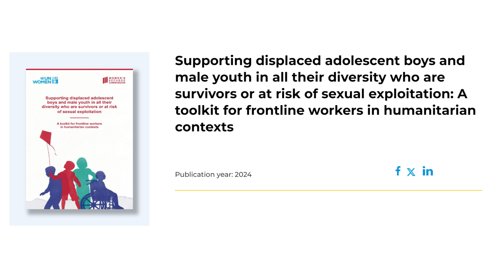 TOOLKIT: Supporting Displaced Adolescent Boys and Male Youth in all ...